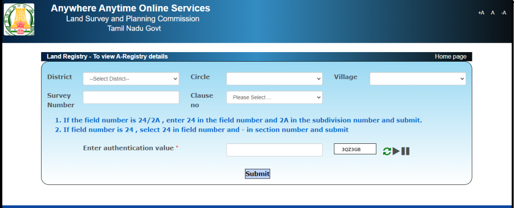 eservices.tn.gov.in patta chitta 2024: E-Services of Land Records ...